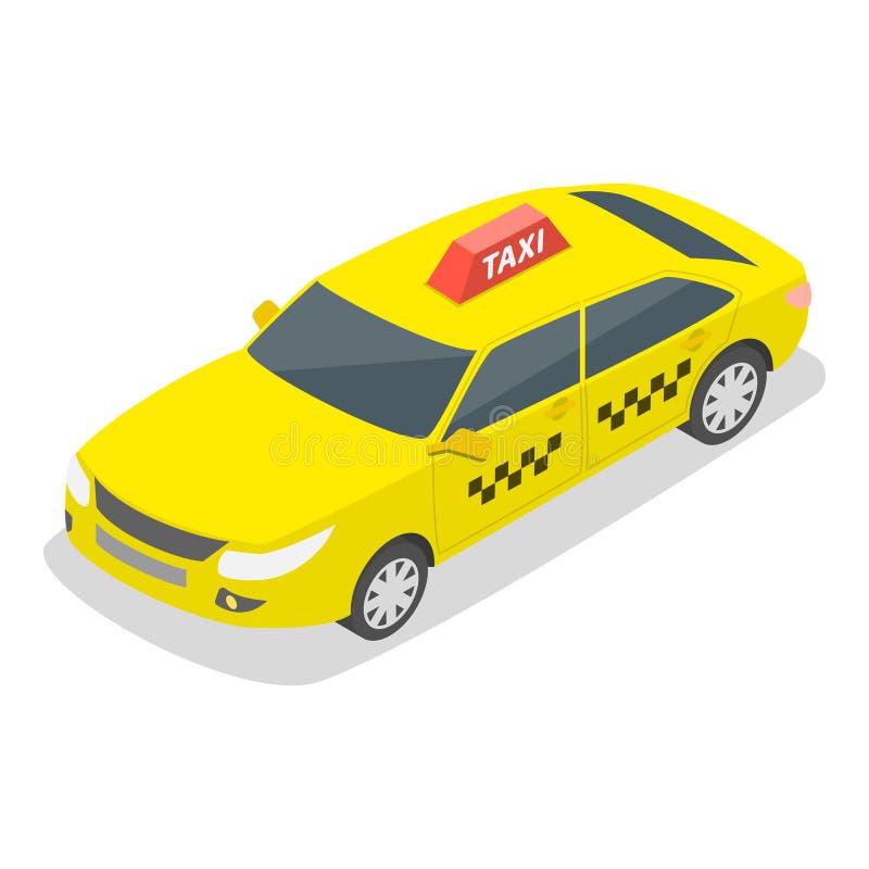 3D Isometric Flat Vector Illustration of Taxi Collection. Item 6 Stock ...