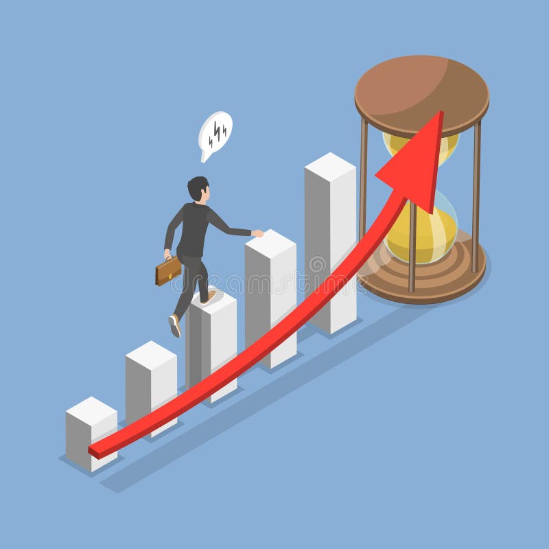 3D Isometric Flat Vector Illustration of Time Value of Money Stock ...