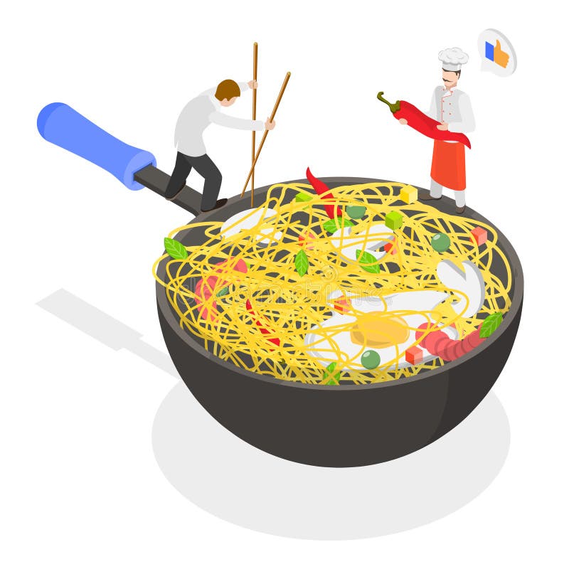 3D Isometric Flat Vector Illustration of Various Dishes. Item 4 Stock ...