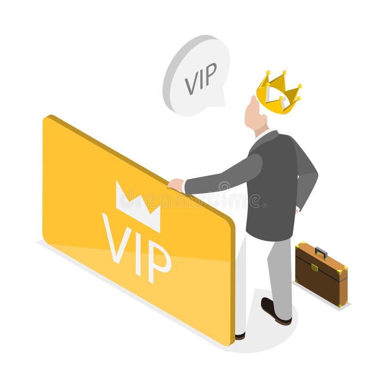 3D Isometric Flat Vector Illustration of Vip Account. Item 3 Stock ...