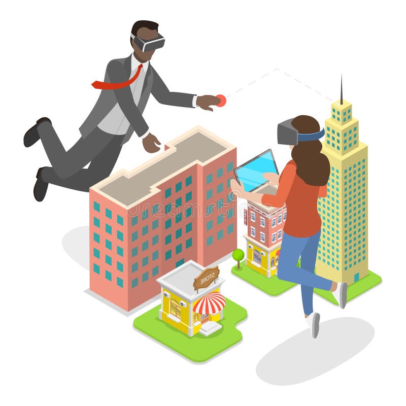 3D Isometric Flat Vector Illustration of Virtual Reality Technologies ...