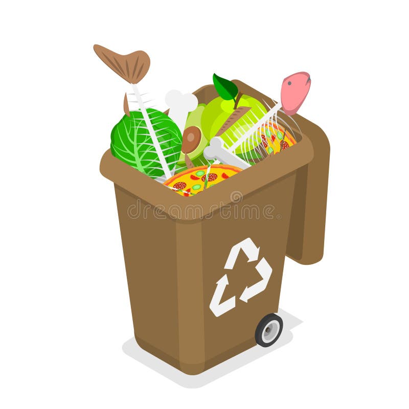 3D Isometric Flat Vector Illustration of Waste Management. Item 1 Stock ...