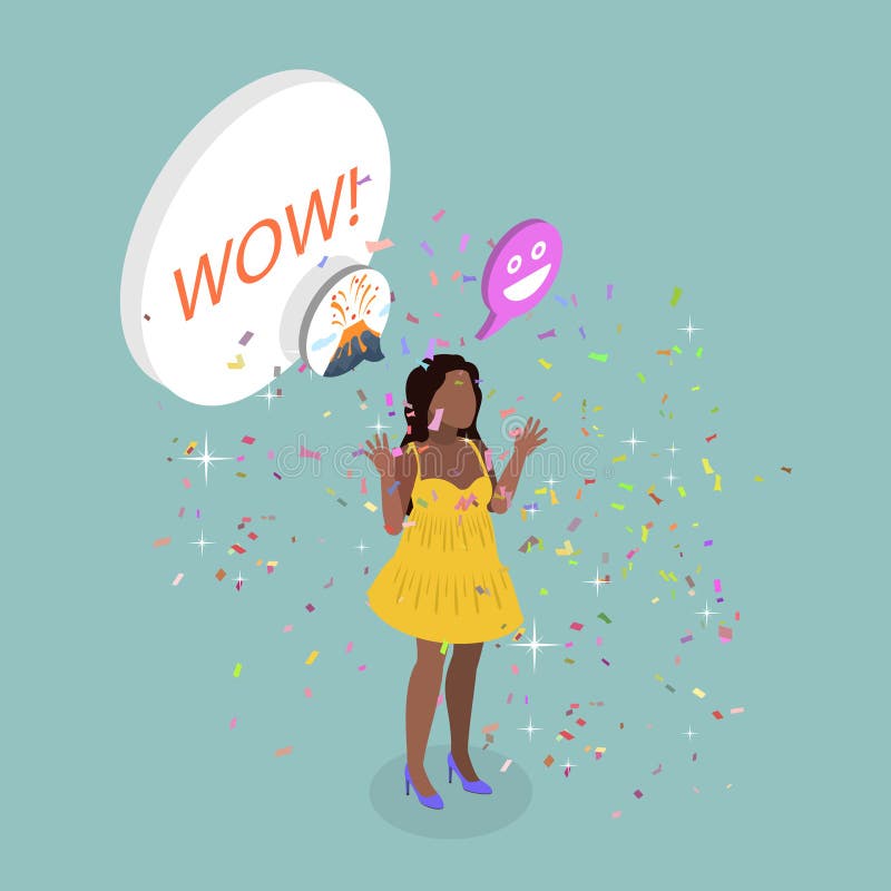 3D Isometric Flat Vector Illustration of Wow Effect Stock Vector ...