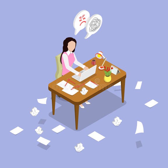 3D Isometric Flat Vector Illustration of Writing Essay Stock ...