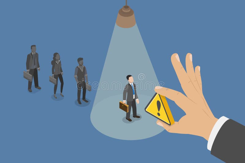 3D Isometric Flat Vector Illustration of Wrong Candidate Stock Vector ...