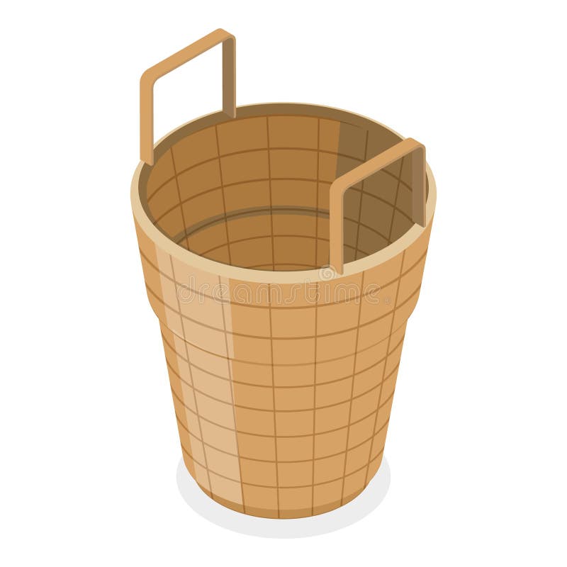 3D Isometric Flat Vector Set of Baskets. Item 2 Stock Vector ...