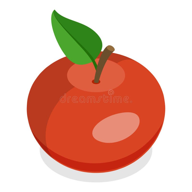 3D Isometric Flat Vector Set of Bitten Apple. Item 5 Stock Illustration ...