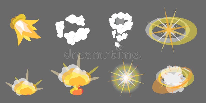 3D Isometric Flat Vector Set of Blast Effects Stock Vector ...