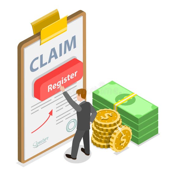 3D Isometric Flat Vector Set of Compensation Scenes. Item 5 Stock ...