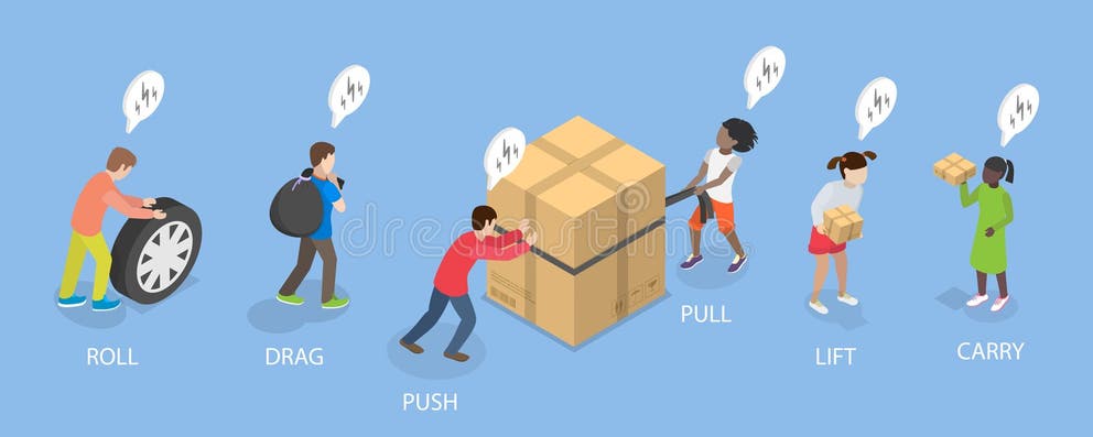 3D Isometric Flat Vector Set of Different Physical Action Stock Vector ...