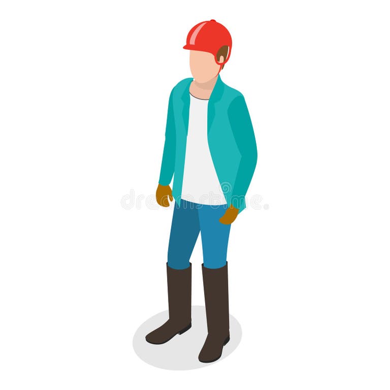 3D Isometric Flat Vector Set of Equestrian Elements. Item 4 Stock ...