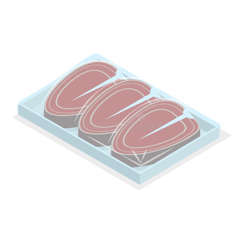 3D Isometric Flat Vector Set of Frozen Meat. Item 3 Stock Vector ...