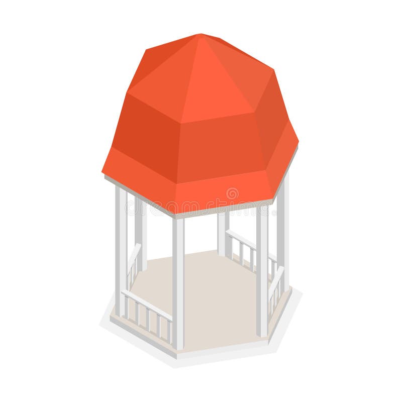3D Isometric Flat Vector Set of Gazebos or Pavilions. Item 3 Stock ...