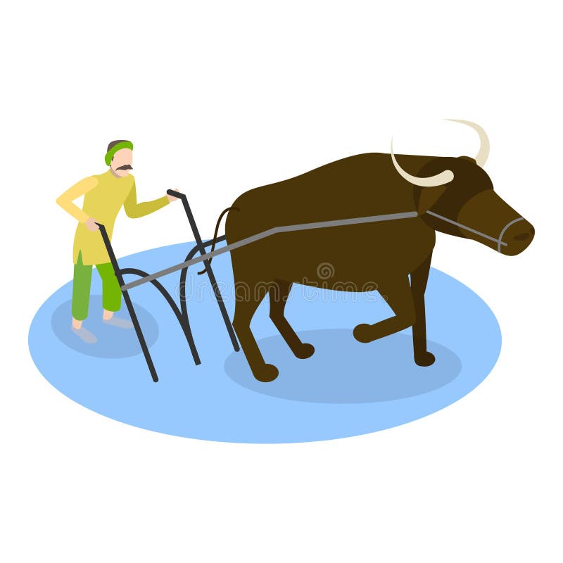 Indian Farmer Ploughing Stock Illustrations – 104 Indian Farmer ...