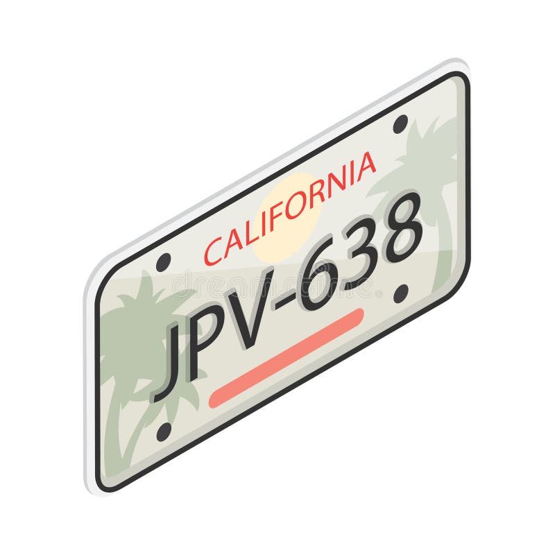 3D Isometric Flat Vector Set of License Plates. Item 4 Stock Vector ...