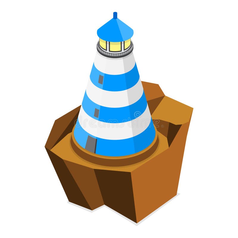 3D Isometric Flat Vector Set of Lighthouses. Item 5 Stock Illustration ...