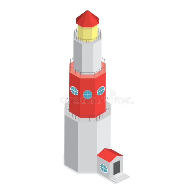 3D Isometric Flat Vector Set of Lighthouses. Item 2 Stock Vector ...