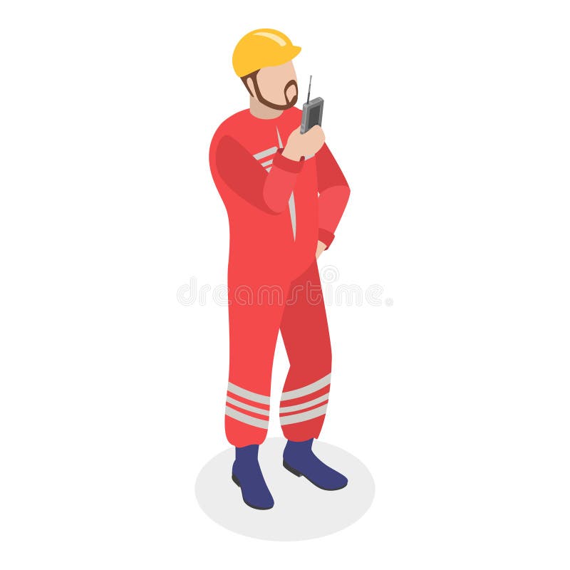 3D Isometric Flat Vector Set of Maritime Professions. Item 5 Stock ...