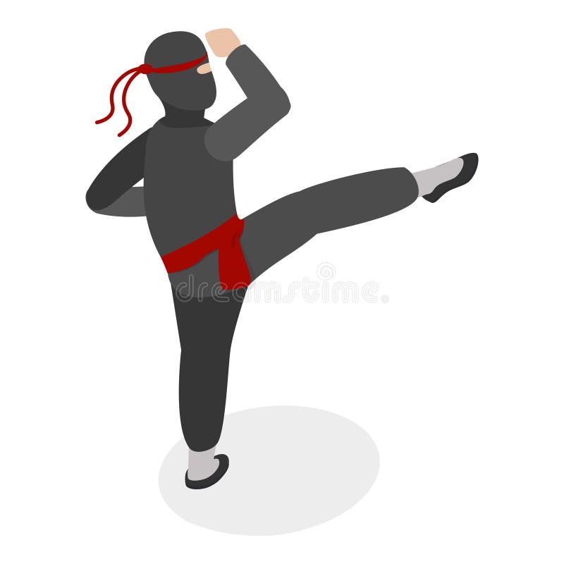 3D Isometric Flat Vector Set of Ninja Warriors. Item 3 Stock Vector ...