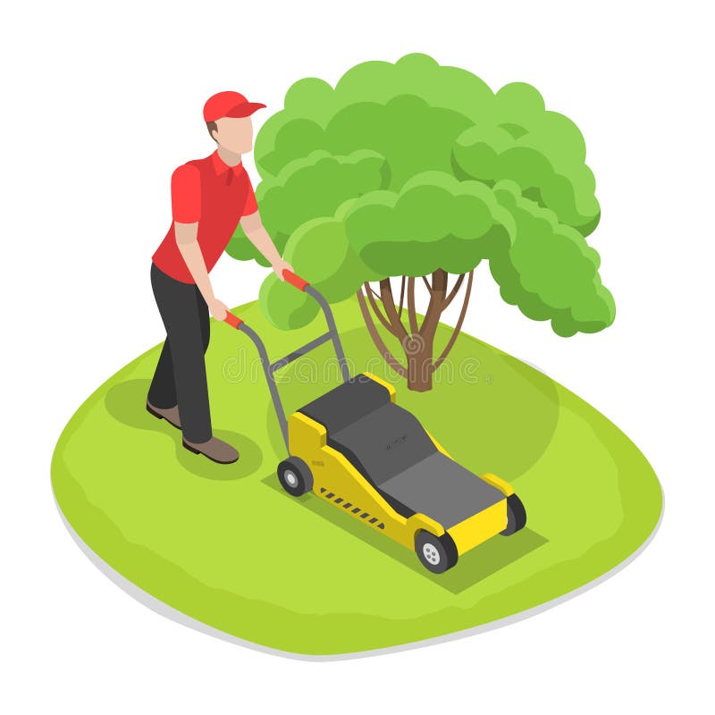 3D Isometric Flat Vector Set of Professional Gardener. Item 1 Stock ...