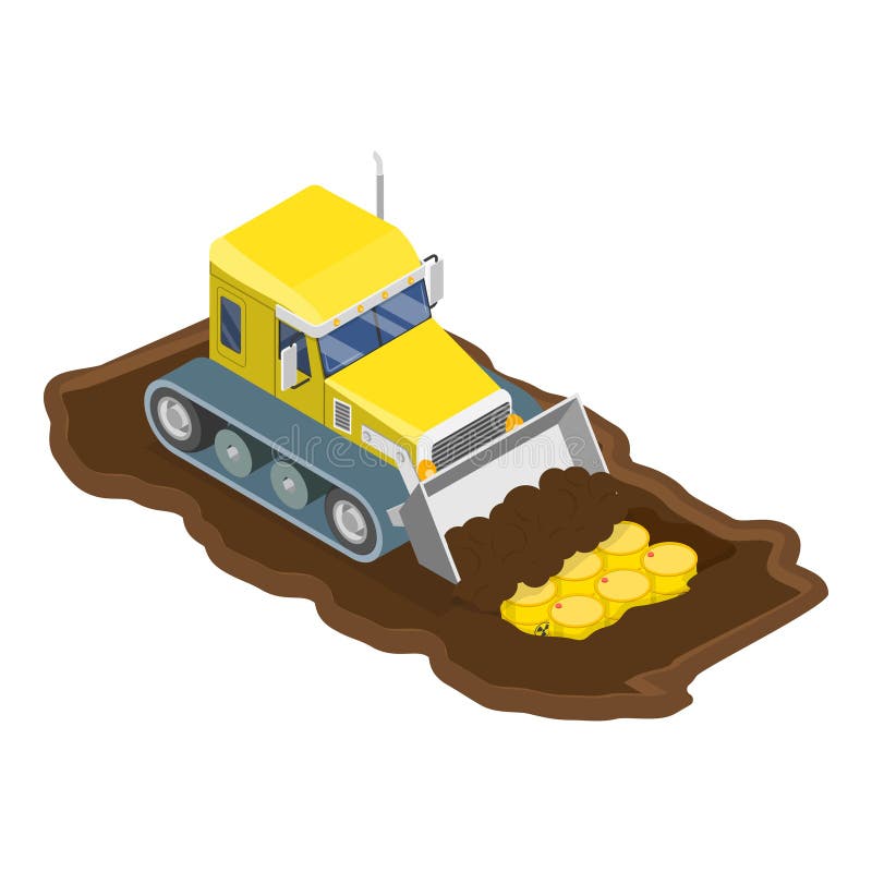 3D Isometric Flat Vector Set of Radioactive Waste Items. Item 1 Stock ...