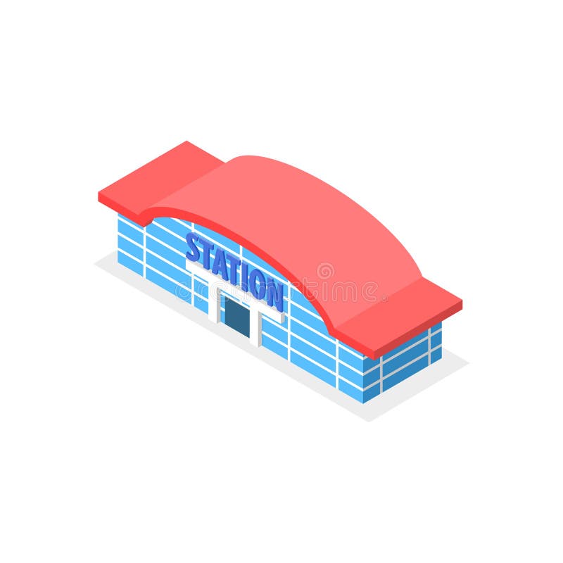 3D Isometric Flat Vector Set of Railway Station Elements. Item 1 Stock ...
