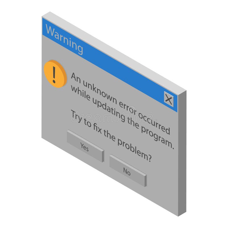 3D Isometric Flat Vector Set of Retro Error Messages. Item 1 Stock ...