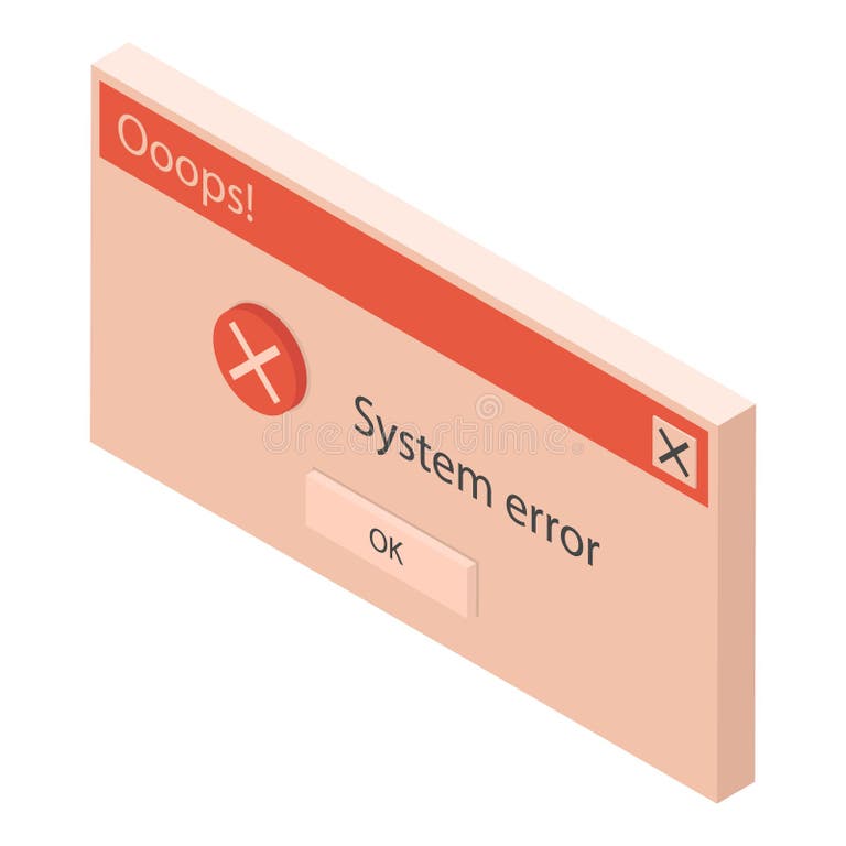 3D Isometric Flat Vector Set of Retro Error Messages. Item 4 Stock ...