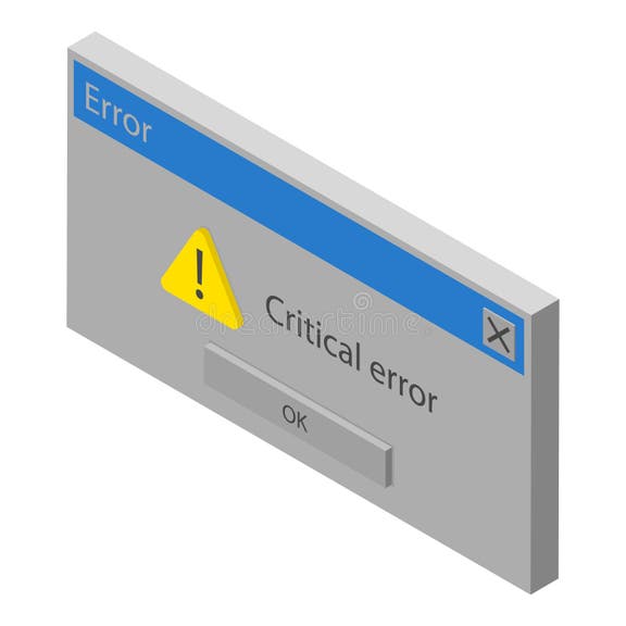 3D Isometric Flat Vector Set of Retro Error Messages. Item 6 Stock ...