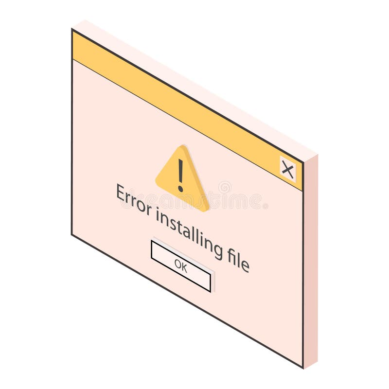 3D Isometric Flat Vector Set of Retro Error Messages. Item 2 Stock ...