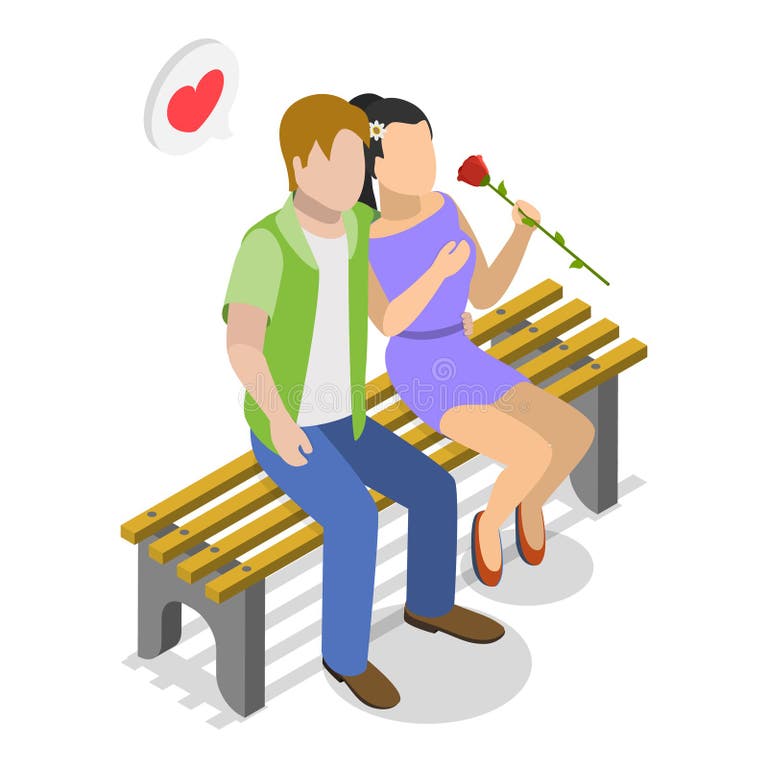 3D Isometric Flat Vector Set of Romantic Couples. Item 3 Stock Vector ...