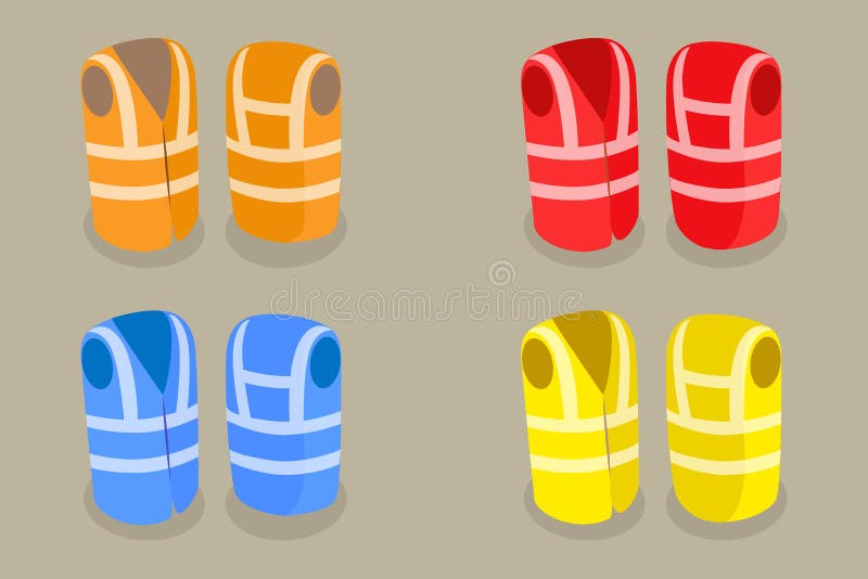3D Isometric Flat Vector Set of Safety Reflective Vests Stock Vector ...