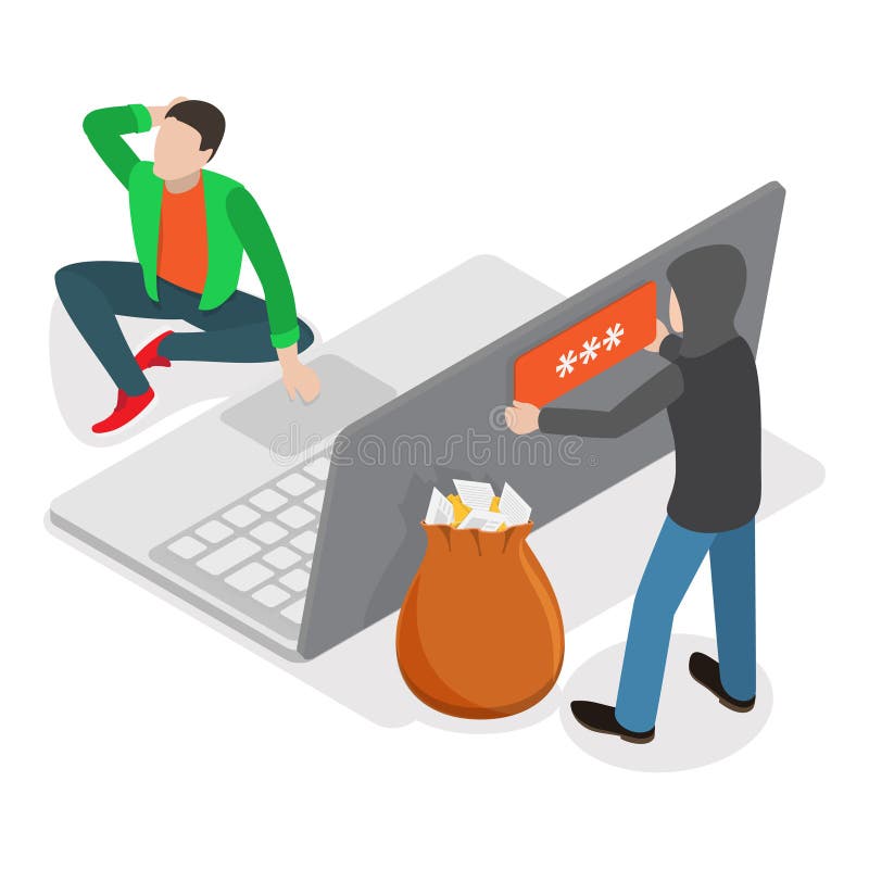 3D Isometric Flat Vector Set of Scam Scenes. Item 2 Stock Vector ...