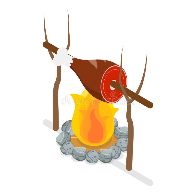 3D Isometric Flat Vector Set of Stone Age Elements. Item 7 Stock ...