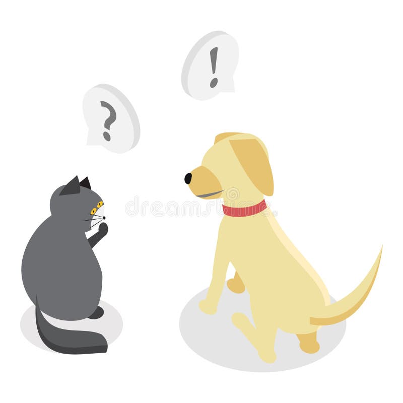 3D Isometric Flat Vector Set of Thinking Animals. Item 2 Stock ...