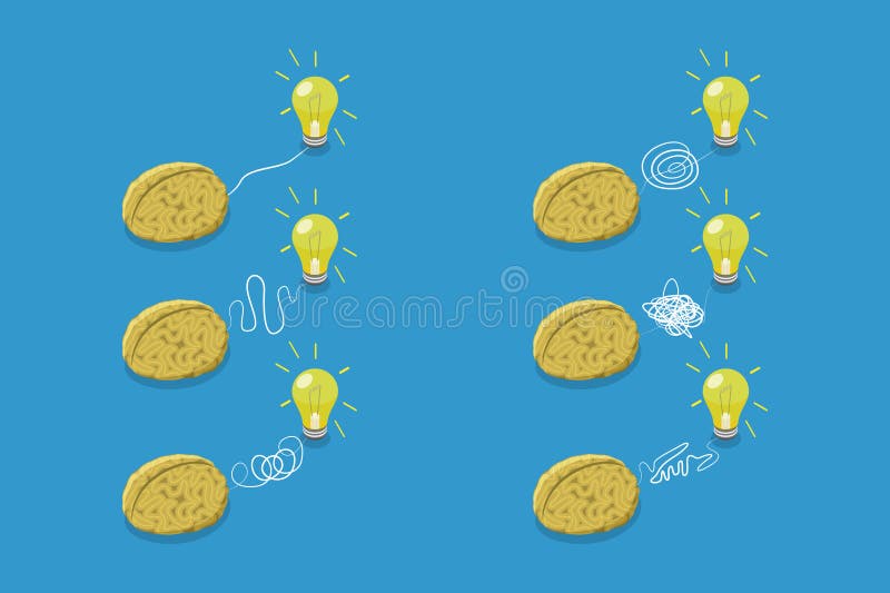 3D Isometric Flat Vector Set of Thinking Process Stock Vector ...