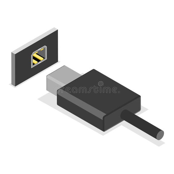 3D Isometric Flat Vector Set of USB Types. Item 4 Stock Vector ...