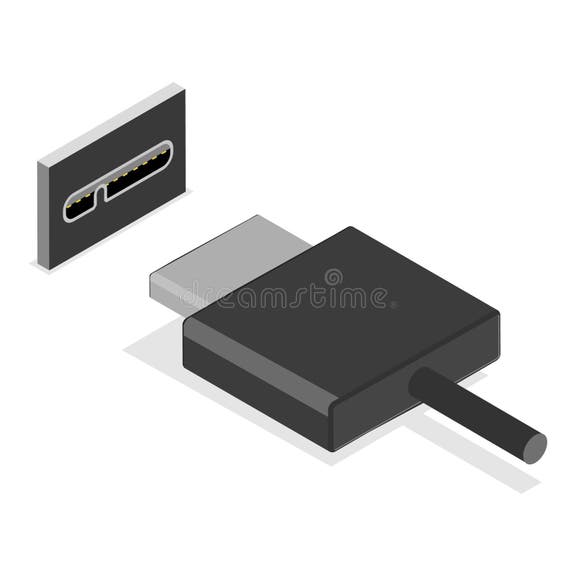 3D Isometric Flat Vector Set of USB Types. Item 1 Stock Vector ...