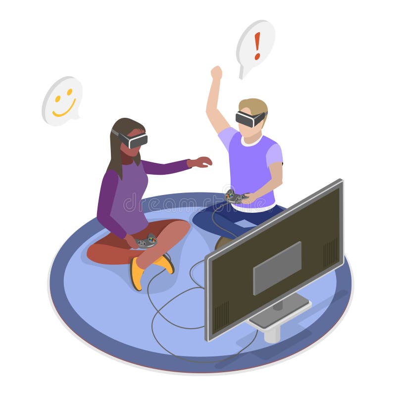 3D Isometric Flat Vector Set of Video Game Scenes. Item 1 Stock ...