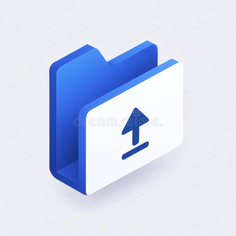 3D Isometric Folder Icon with a Blue Gradient Lid Floating Slightly ...