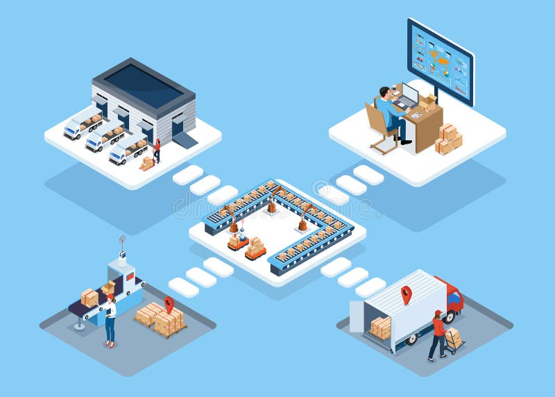 3D Isometric Global Logistics Network Concept with Transportation ... 3D Isometric Global Logistics Network Concept with Transportation ...