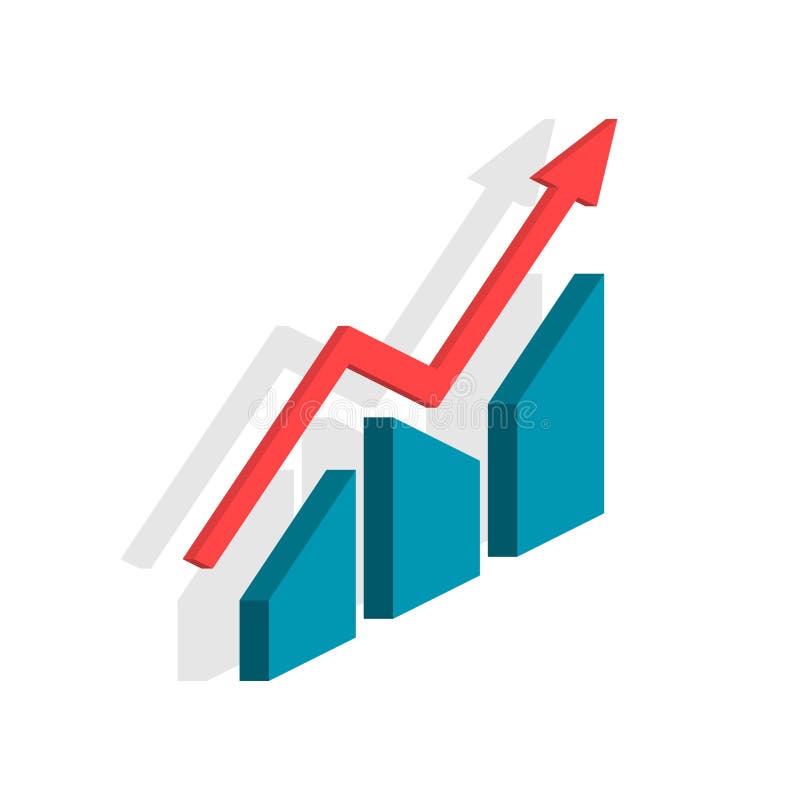 3d Isometric Graph. Isometric Graph in Trendy Flat Color. Rating ...