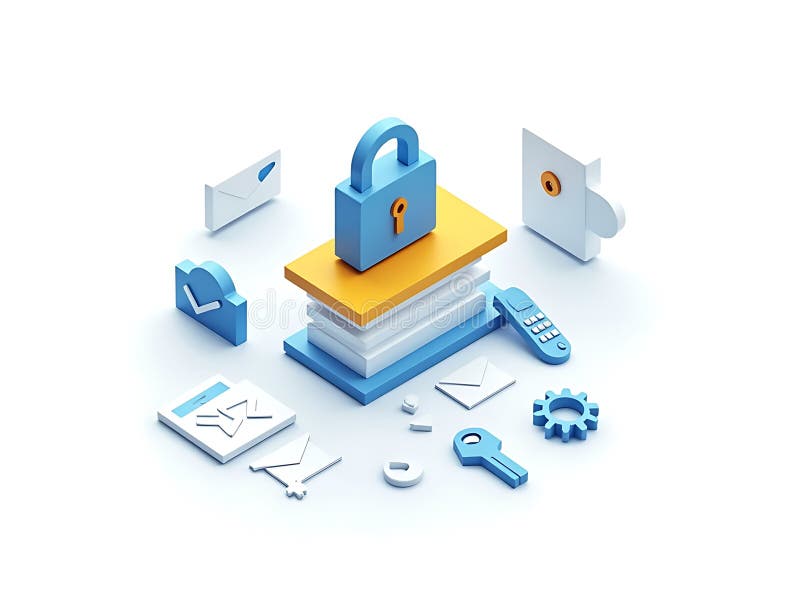 New Secure Communication System with Lock, Emails, and Phone Icons ...