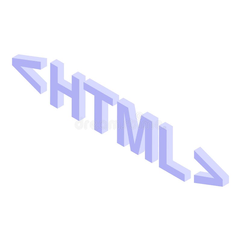 3d Isometric Html Text Icon Stock Vector - Illustration of background ...