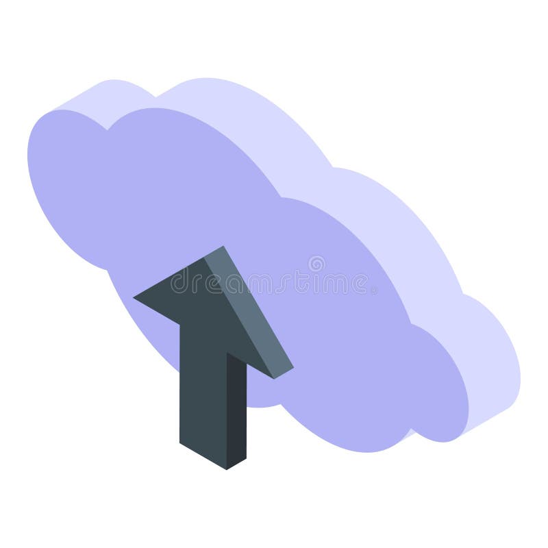 Upload Arrow Pointing at a Cloud Computing System Stock Vector ...
