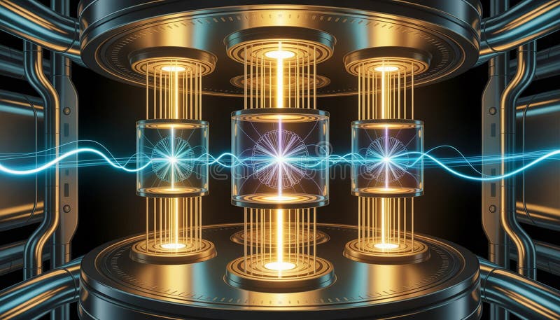 3D Isometric Illustration of Blockchain Nodes Connected by Glowing ...