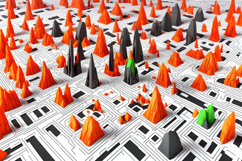 3d Isometric Illustration of Low Poly Trees Isolated on a Solid Color ...