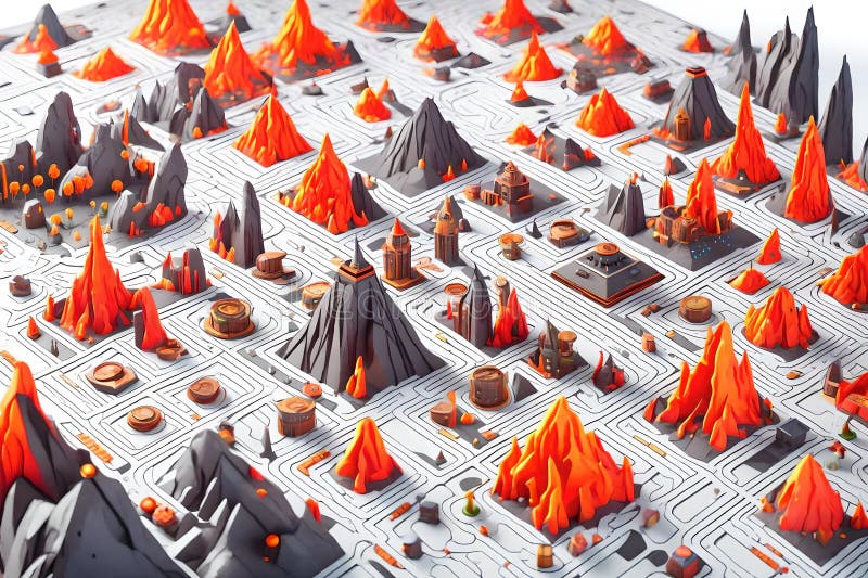 3d Isometric Illustration of Low Poly Trees Isolated on a Solid Color ...