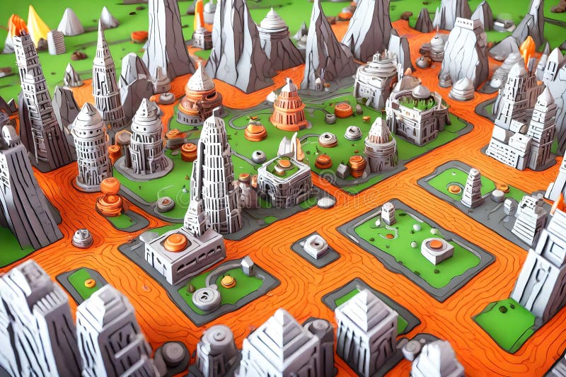 3d Isometric Illustration of Low Poly Trees Isolated on a Solid Color ...