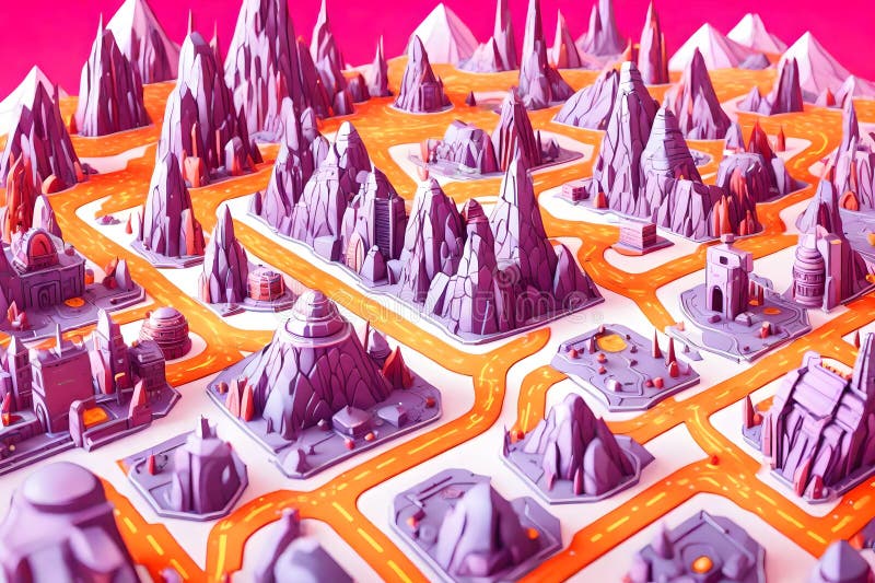 3d Isometric Illustration of Low Poly Trees Isolated on a Solid Color ...